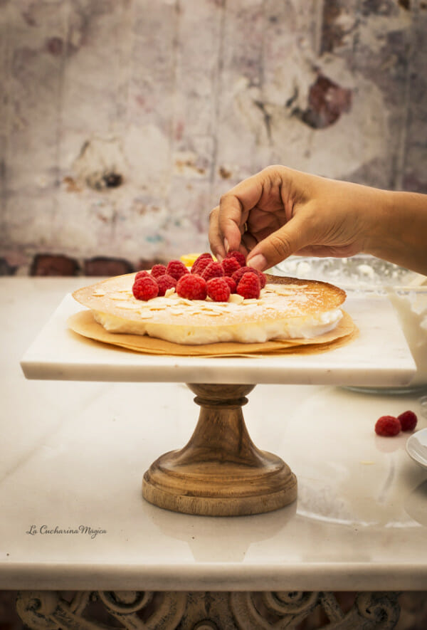Tarta árabe con frambuesas | La Cucharina Mágica